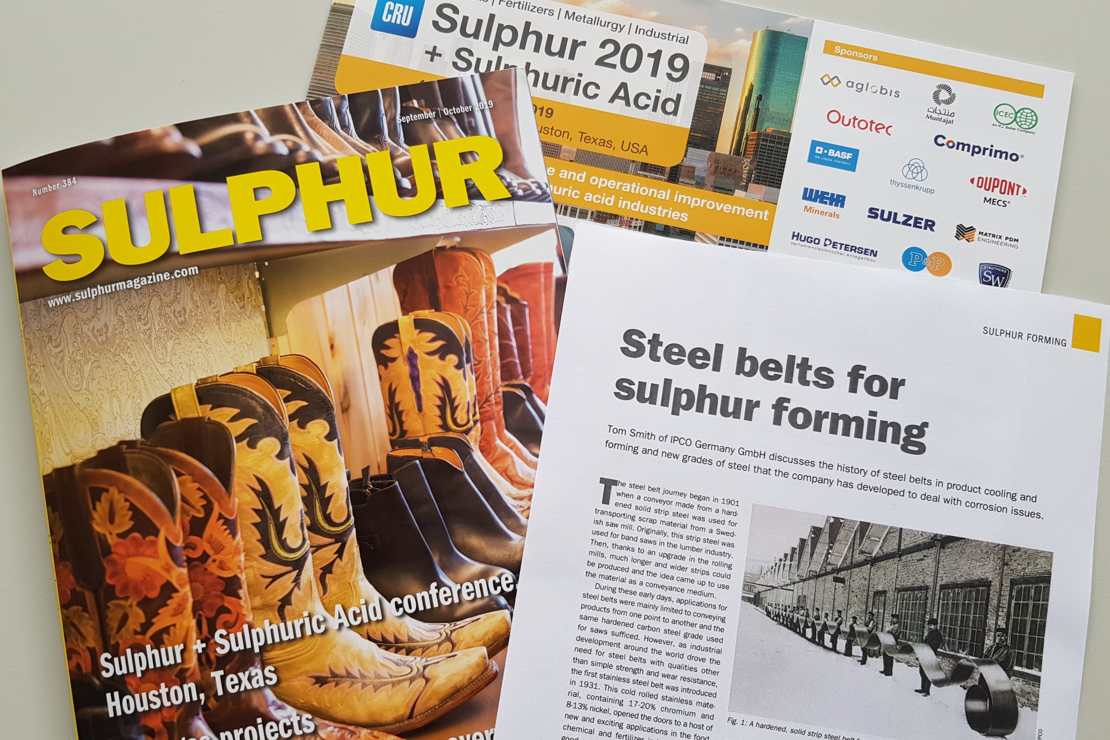 "Steel belts for sulphur forming" - article published @ the Sulphur Magazine - IPCO